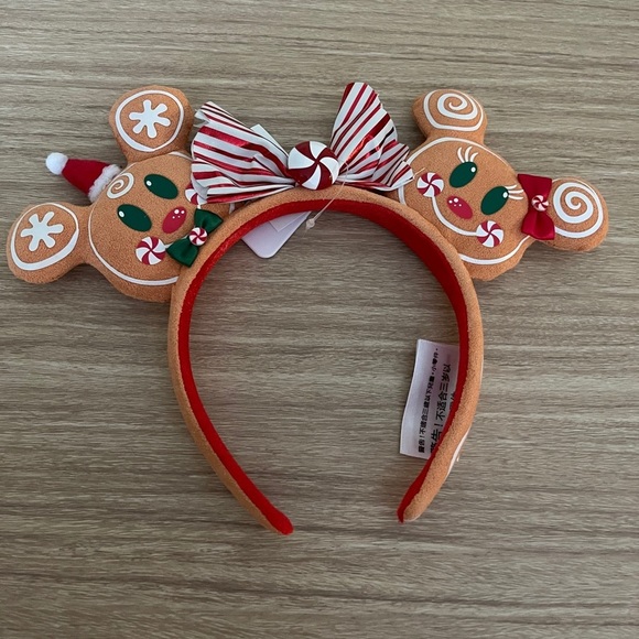 Disney | Accessories | Disney Christmas Mickey Minnie Gingerbread Ears ...
